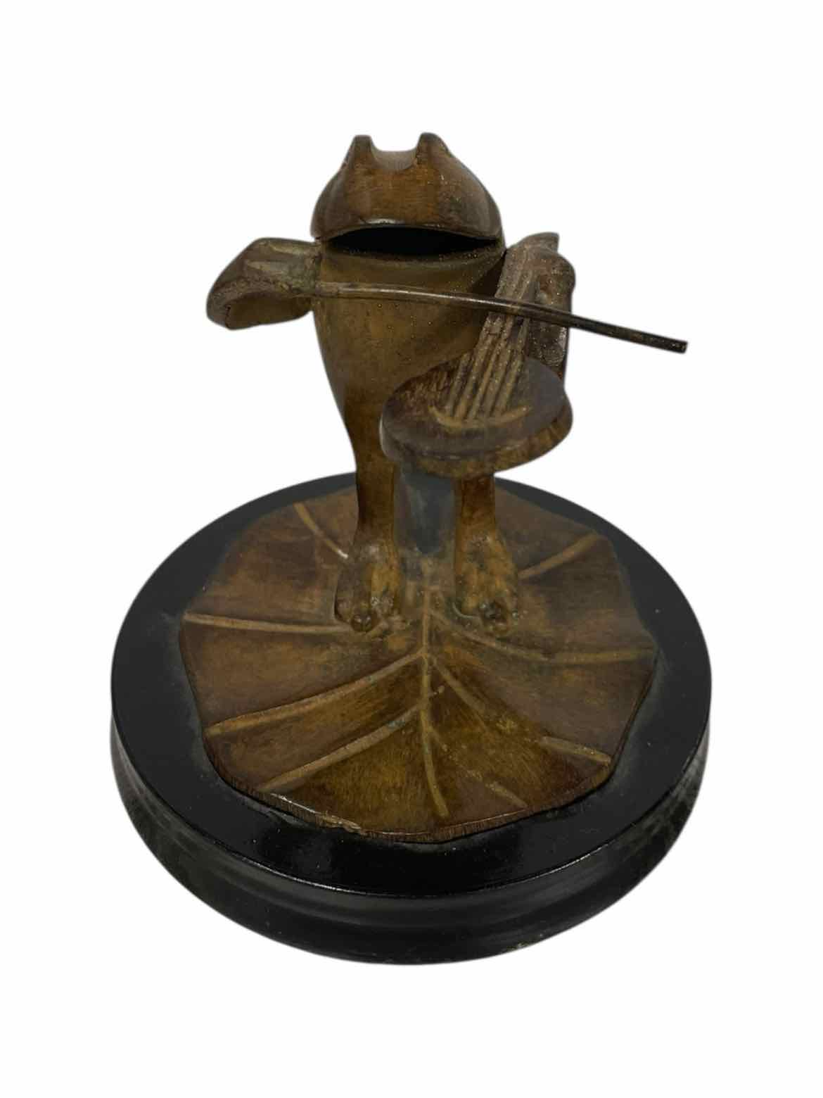 MADE IN INDIA BRN/BLK/TAN METAL/WOOD ROUND BASE 5 IN. TALL Figurine ...